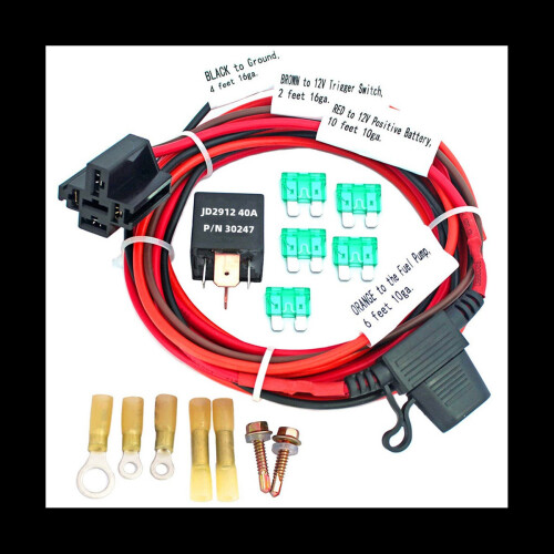 Universal 12V Electric Fuel Pump Relay Kit Waterproof Relay with Fuel ...