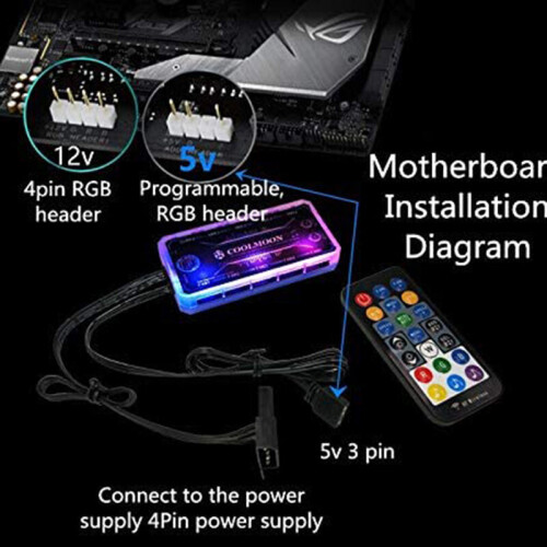 Remote RGB Lighting Music Controller Chassis Fan Desktop Computer ...