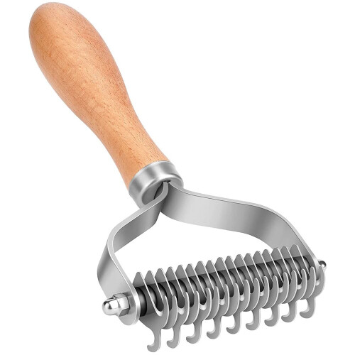 Pet Grooming Brush, 2 Sided Undercoat Rake for & Cats,Safe Dematting ...