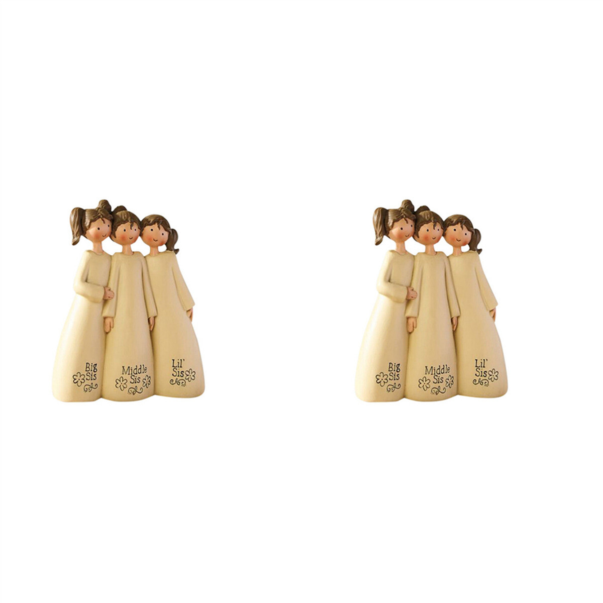 2X Figure Statues, Sister Friend ,Resin Desktop Art Ornament Home ...