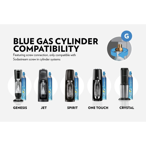 SodaStream 60 Litre Gas Cylinder for Sparkling Water Maker, Carbonated ...