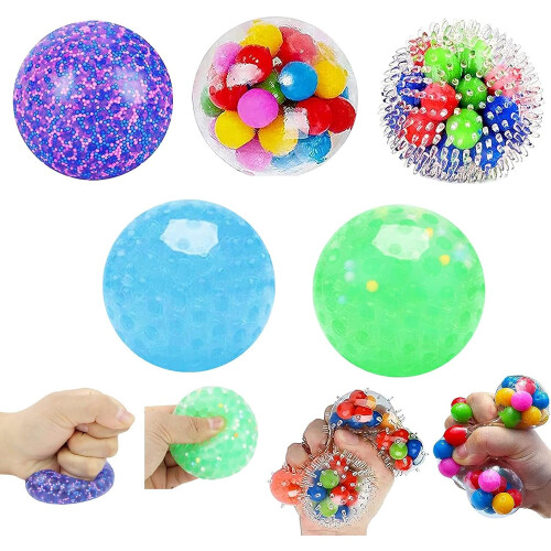 5PACK Stress Balls for Kids,Squishy Balls Fidget Toys for Adults Stress ...
