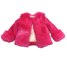 (Black, 7-8 Years) Kids girls Fox fur Coat jacket Winter Outwear UK on ...