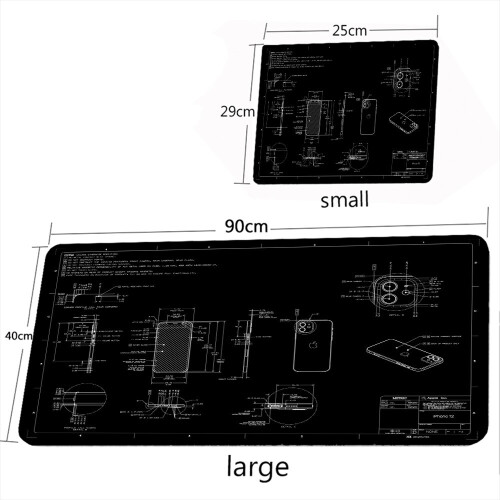 (a-2 400X900X3MM) Xxl Mouse Pad Blueprint Apple Mousepad Gamer Keyboard ...