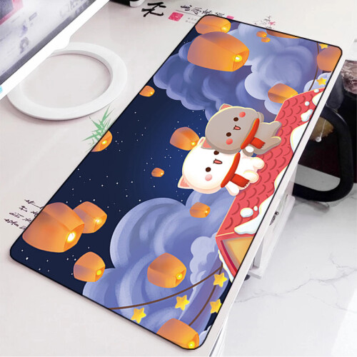 (a-FJ004483 300x700x3mm) Peach Mochi Cat Cute Mouse Pad Gamer Deskmat ...