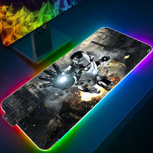 (a-Iron Man (1)1 900x400x3mm) Marvel Iron Man RGB Mouse Pad Gaming ...