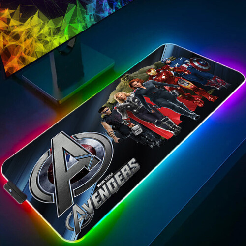(a-The Avengers (42) 600x300x3mm) Marvel Iron Man RGB Mouse Pad Gaming ...