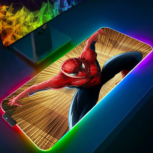 (a-Spider Man (54) 900x400x3mm) Marvel Iron Man RGB Mouse Pad Gaming ...