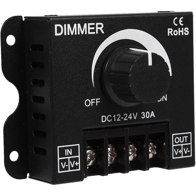 Wide Range Dimming Switch, ON/OFF Switch with Black Aluminum Housing, Max 30A Dimmer, Switching ...