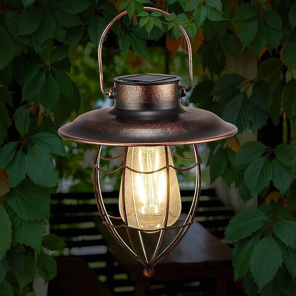 Vintage Solar Outdoor Garden Hanging Solar Lantern on OnBuy