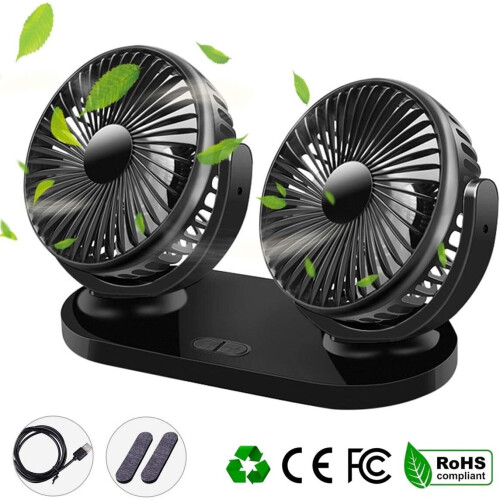 Speed Car Fan, Dual Fan, 360 Degree Rotation, Adjustable Fan, Home ...