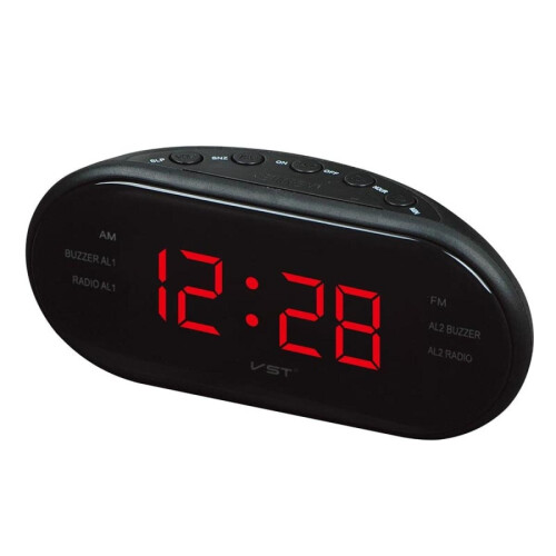AM/FM LED Radio Clock with Dual Alarm Sleep Leisure Function Power ...