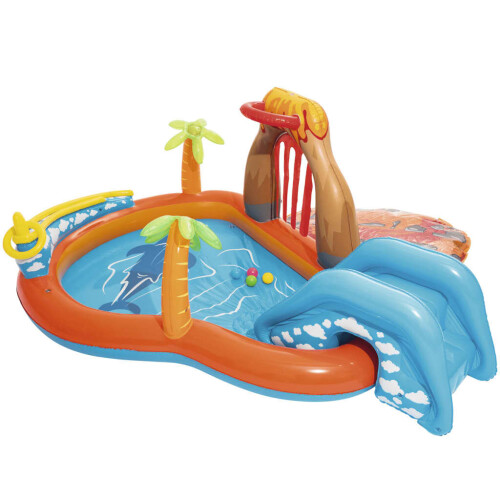Bestway Play Centre Paddling Pool Inflatable Swimming Pool Lava Lagoon ...