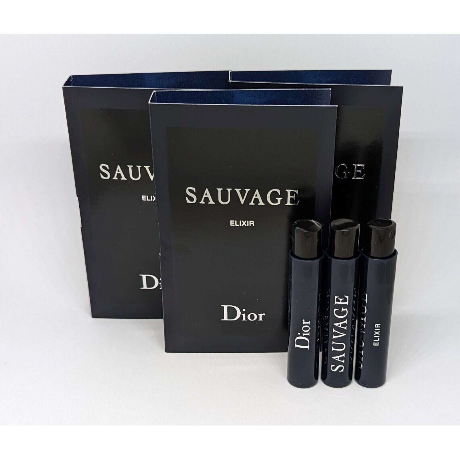 3x DIOR SAUVAGE ELIXIR Concentrated Fragrance (3x1ml Size) Sample Mens ...