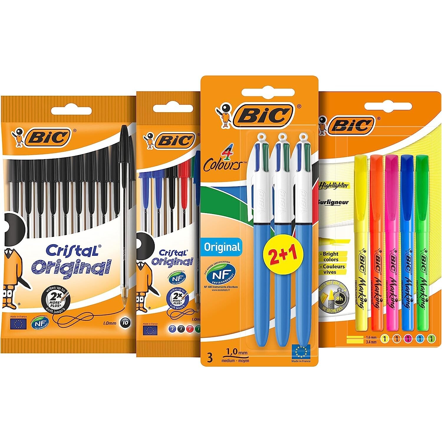 BIC Ballpoint Pens, Colouring Pens, 4 Colour Pens, Highlighters and ...
