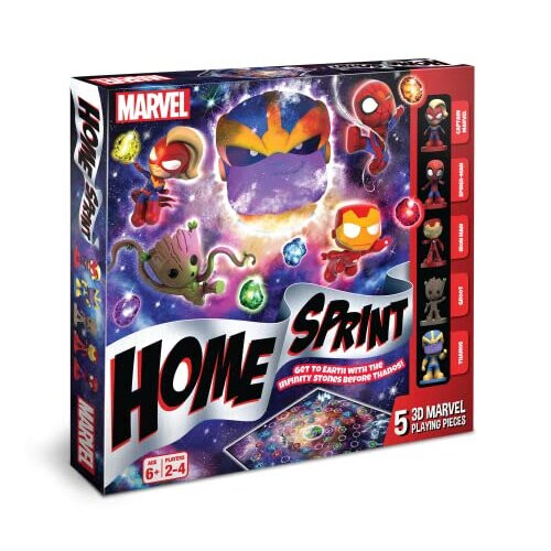 Cartamundi Marvel Home Sprint Board Game, 5 Marvel Playing Pieces ...
