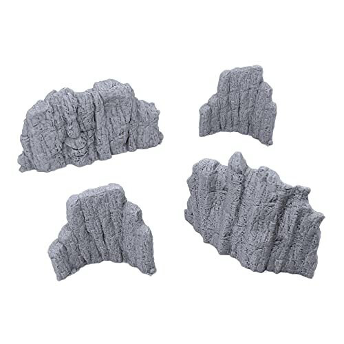 Volcanic Rock Wall Set A, 3D Printed Tabletop RPG Scenery and Wargame ...