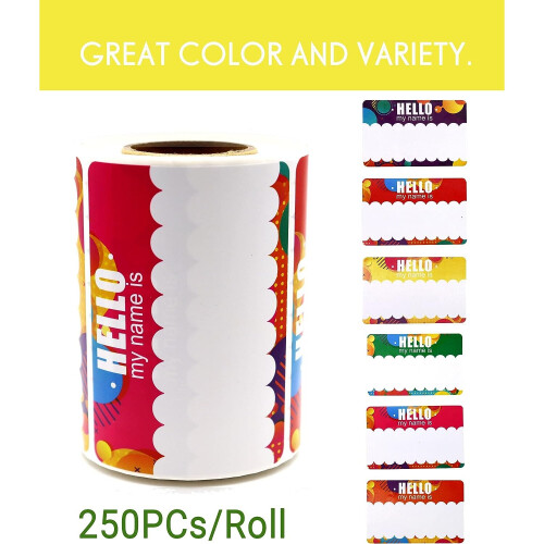 Name Tag Stickers Identify People Name Tag Labels Perforated Roll Tag ...