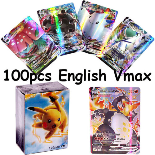 (100pcs English Vmax) NEW 1996 Years DIY Pokemon English Flash Cards ...