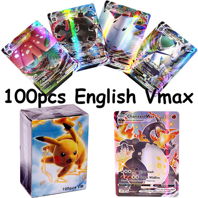 (100pcs English Vmax) NEW 1996 Years DIY Pokemon English Flash Cards ...
