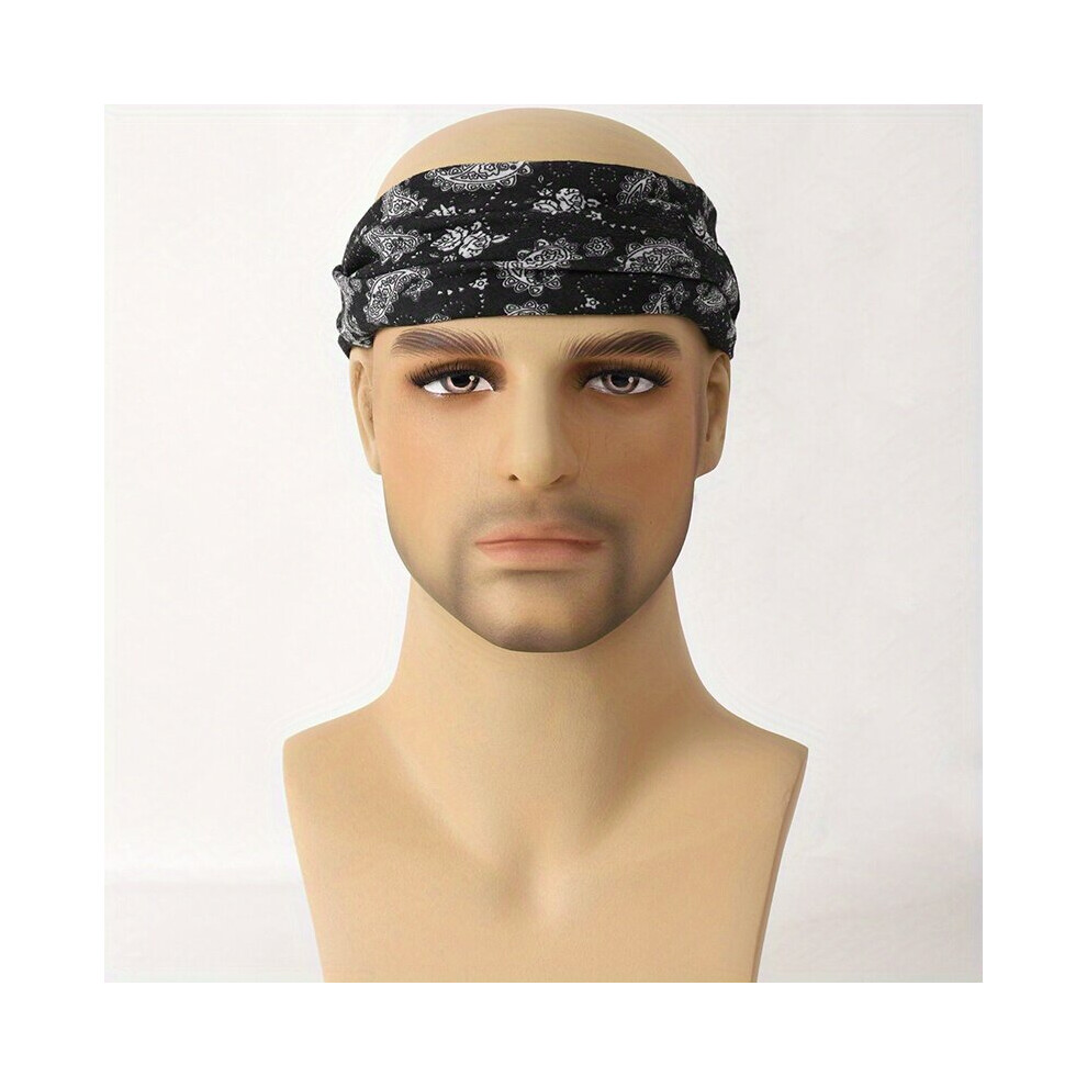 1pc Mens Print Multifunctional Cycling Bandana Head Wraps Hair Scarf Hair Accessories For Women And Men