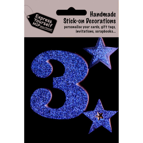 Gold Large Number 3 DIY Greeting Card Toppers Stick-On Craft ...