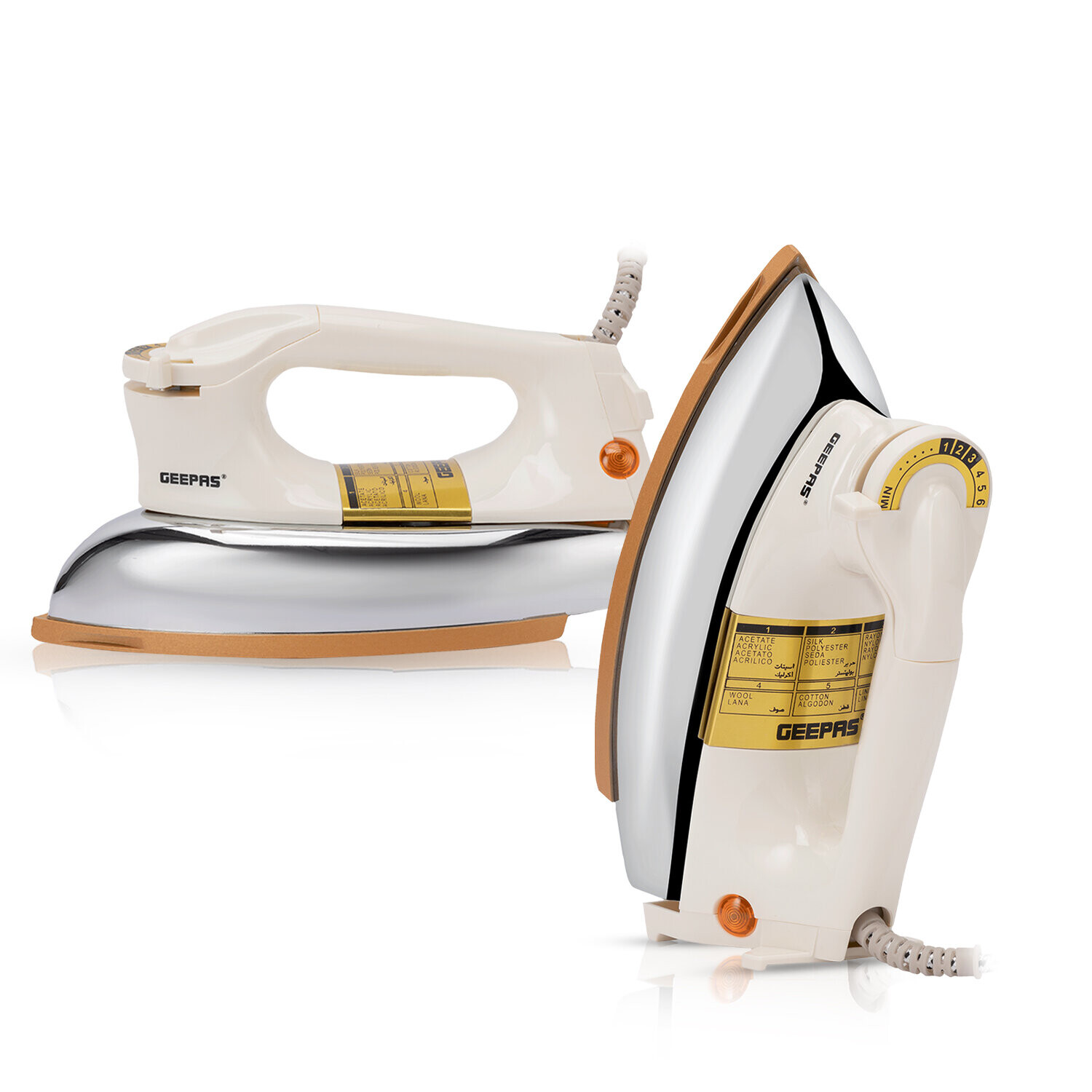 Geepas 1200W Heavy Weight Dry Iron Professional Non Stick Iron on OnBuy