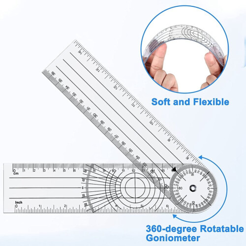 Protractor Pack of 4 Protractor Angle Spinal Ruler Orthopaedic Ruler ...