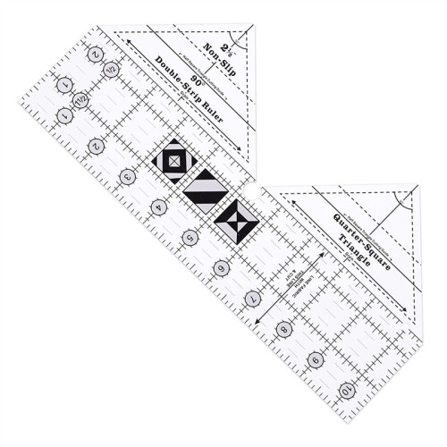 90 Degree Double Strip Quilt Ruler, 10 Inch Acrylic Quilting Triangle ...