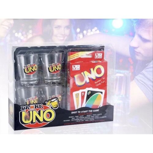 UNO Drink Card Game Shot to Star the Game Party Board Game With Glass ...