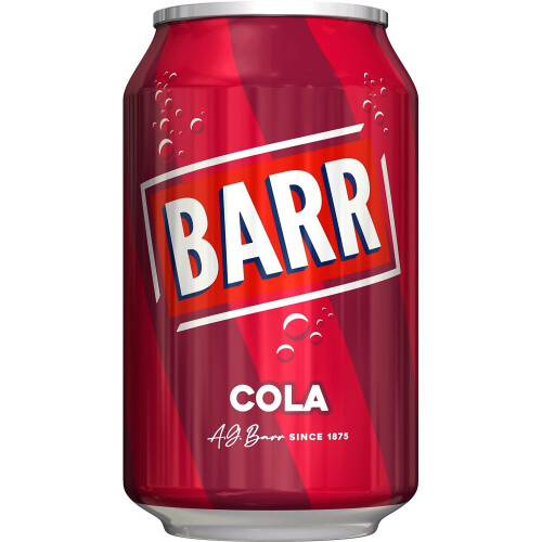 BARR since 1875, Classic Cola, 24 pack Fizzy Drink Cans, Low Sugar, 24 ...