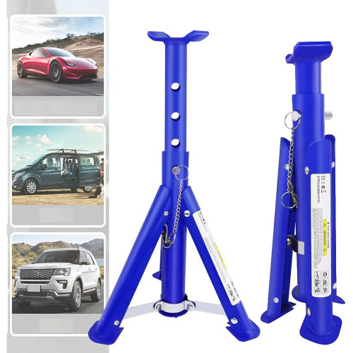 4 Stage Height Adjustment Axle Stands, Pair of 2 Tonne Steel Fixed Base ...
