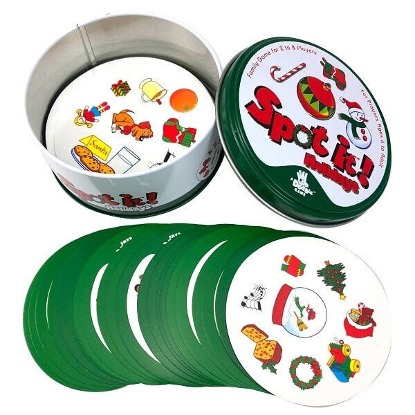 (D) 8+ Dobble spot it cards game with animals, alphabets and numbers on ...