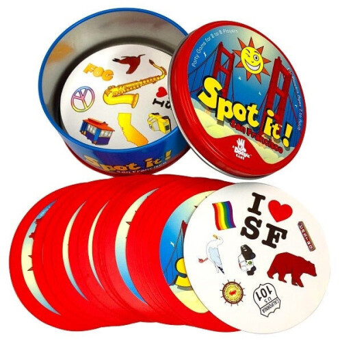 (O) 8+ Dobble spot it cards game with animals, alphabets and numbers on ...