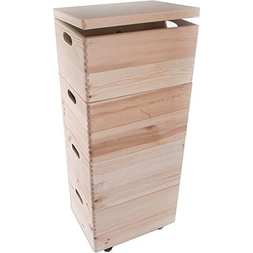 4 Tier Large Wooden Stackable Storage Boxes | 40 X 30 X 99 cm | Top Box ...