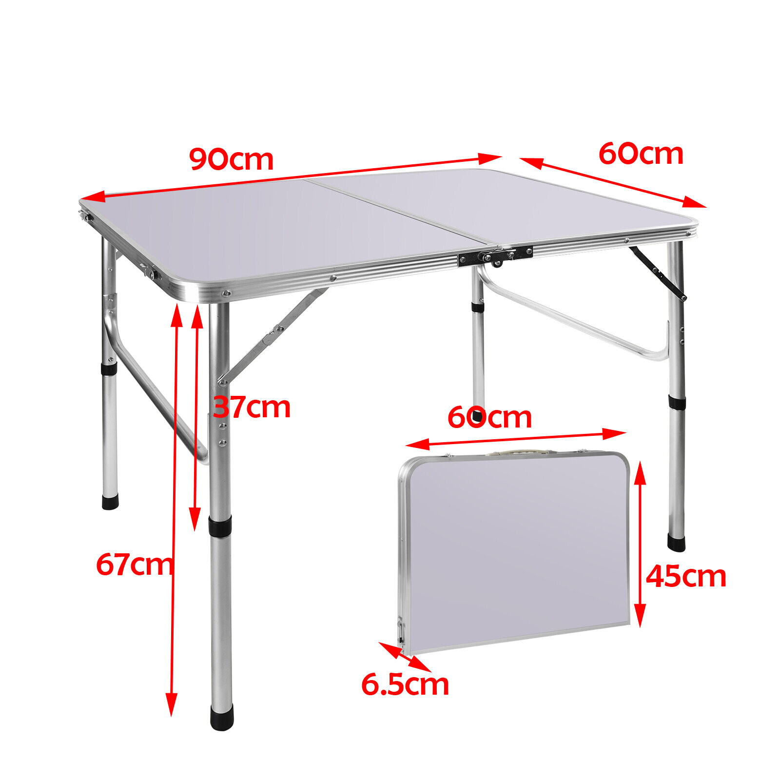 Folding Desk 3ft Camping Catering Heavy Duty Picnic Table Aluminum Lightweight Foldable Portable ...