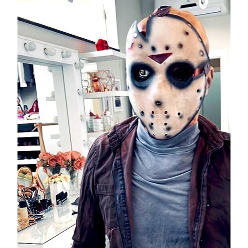 Scary Jason Hockey Mask Horror Hacker Mask Full Head Vampire Latex ...