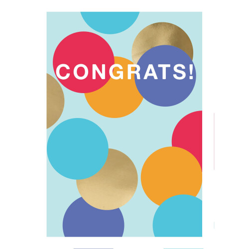 Congrats! Colourful Spots Congratulations Card Foiled Portobello ...