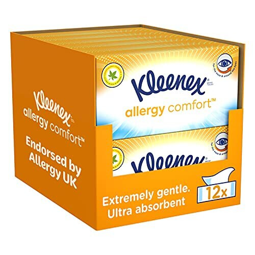 Allergy Comfort Tissues - Pack of 12 Tissue Boxes- Hayfever Allergy ...