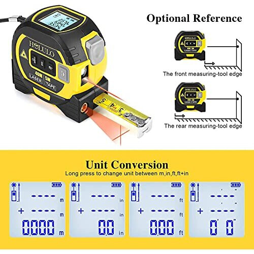 Laser Tape Measure, 3 in 1 Digital Laser Distance Meters with LCD Display, 40M Laser Measure, 5M ...