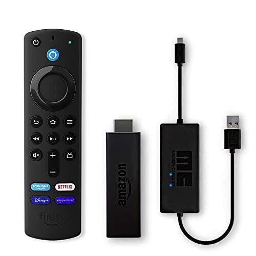 Fire TV Stick 4K + Mission USB Power Cable (eliminates the need for AC ...