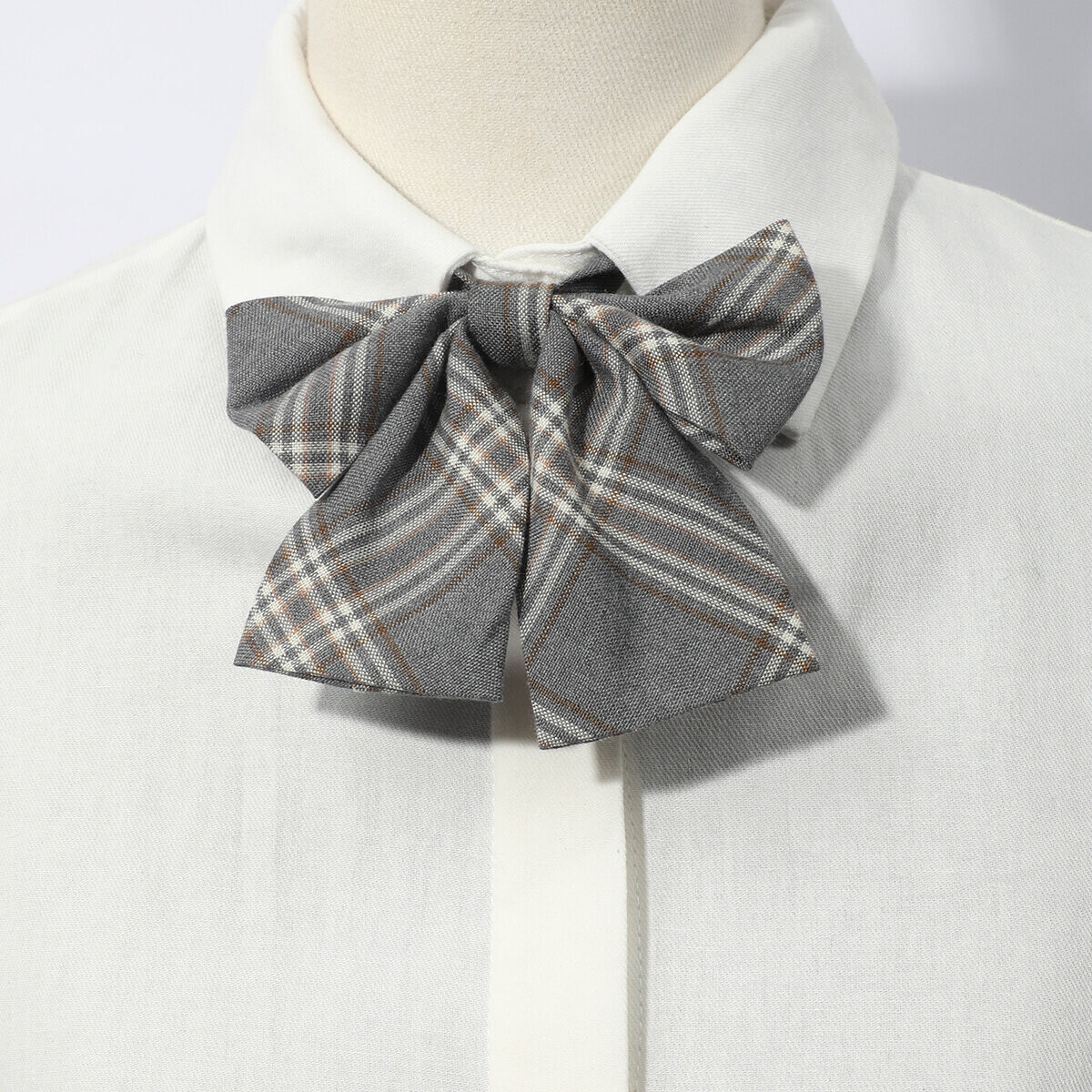 Plaid British Bow Tie Lady Tie Uniform Wear Bowtie Women Cravat Female ...