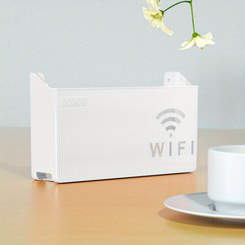 1PC Router WIFI Storage Box Shelving Wall Mounted Perforation Living ...