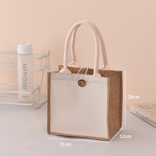 Linen Handbag Solid Gift Bag Versatile Shopping Bag on OnBuy