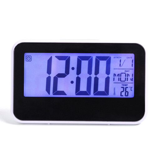 Large Silent LCD Wall Clock with Temperature and Humidity Display ...