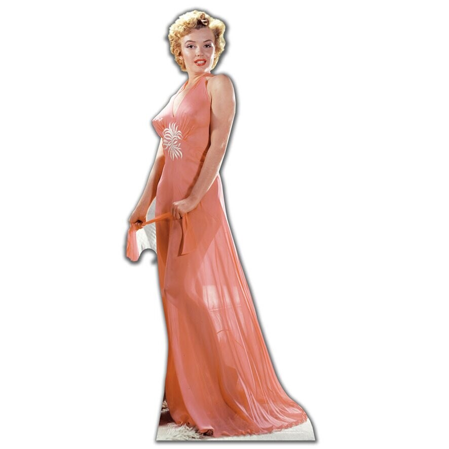 Marilyn Monroe wearing Peach Night Gown / Evening Dress - Lifesize Cardboard Cutout / Standee on ...