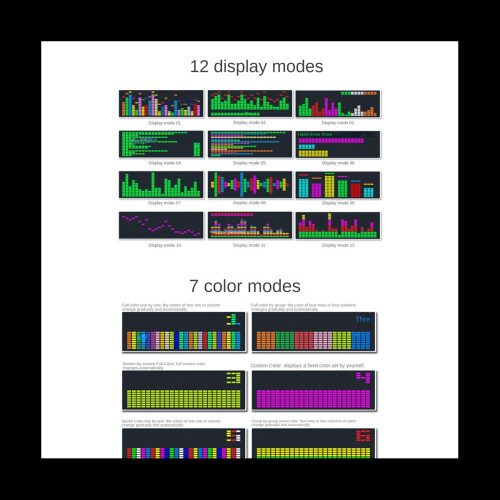 Color LED Music Spectrum Electronic Clock Rhythm Light 1624RGB ...