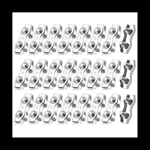 Pack of 20 Duplex Clamp M2 Rope Clamp Wire Rope Clamp Wire Rope Clamp ...