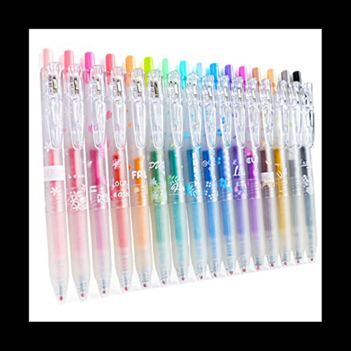 Glitter Gel Ink Pen 16 Assorted Color Retractable Gel Pen Set 0.7mm ...