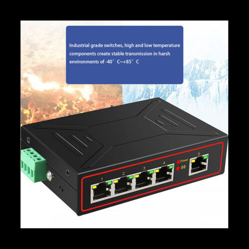 5 Ports 100M Industrial Network Switch RJ45 Hub Internet Splitter RJ45 ...
